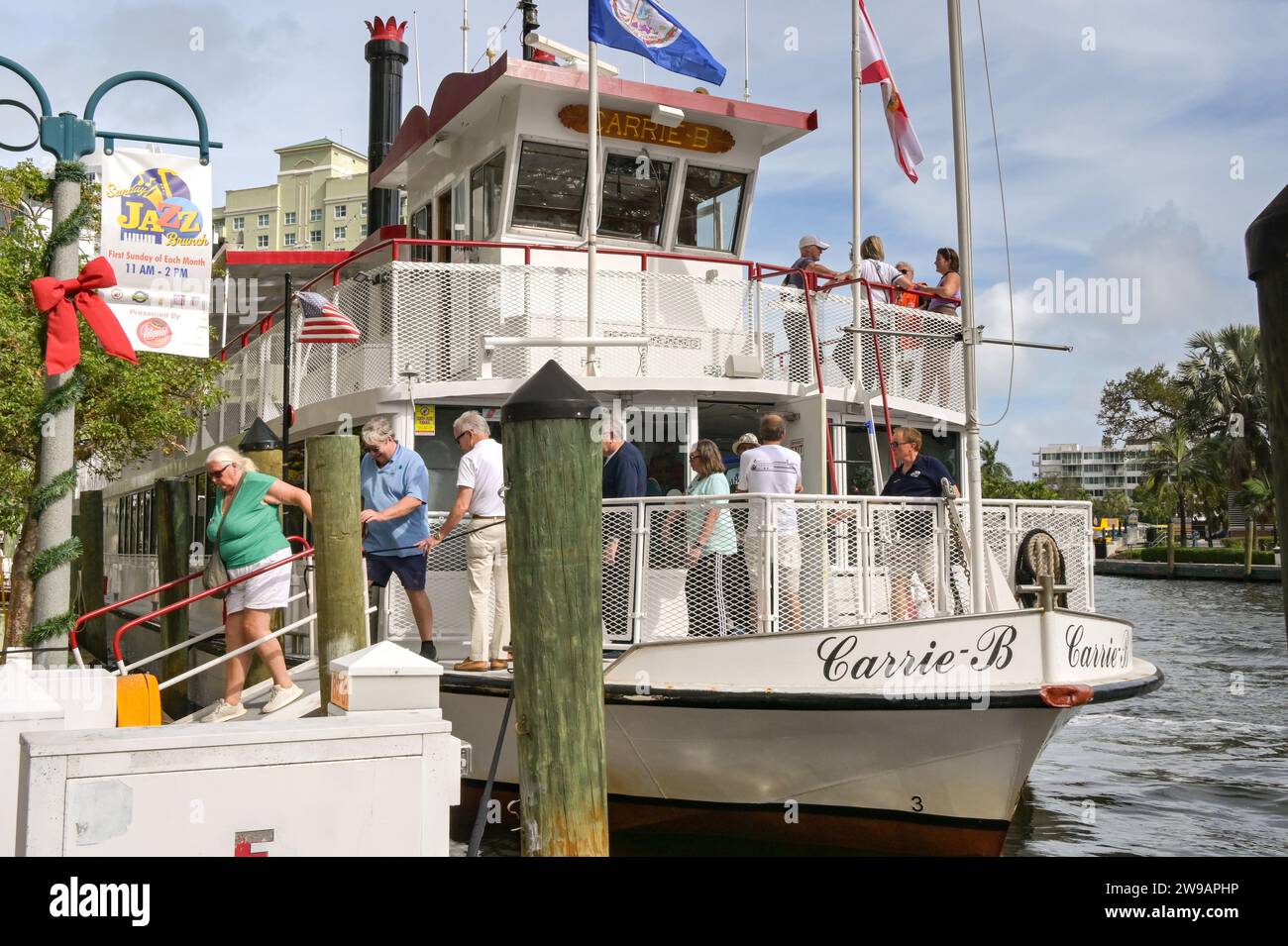 Fort Lauderdale, Florida, USA - 2 December 2023: People getting off a ...