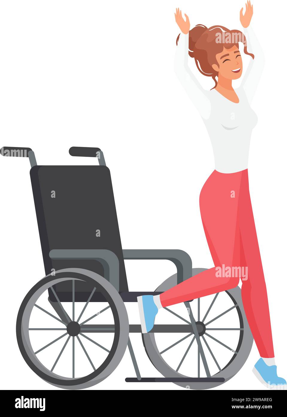 Disabled girl active Stock Vector Images - Alamy