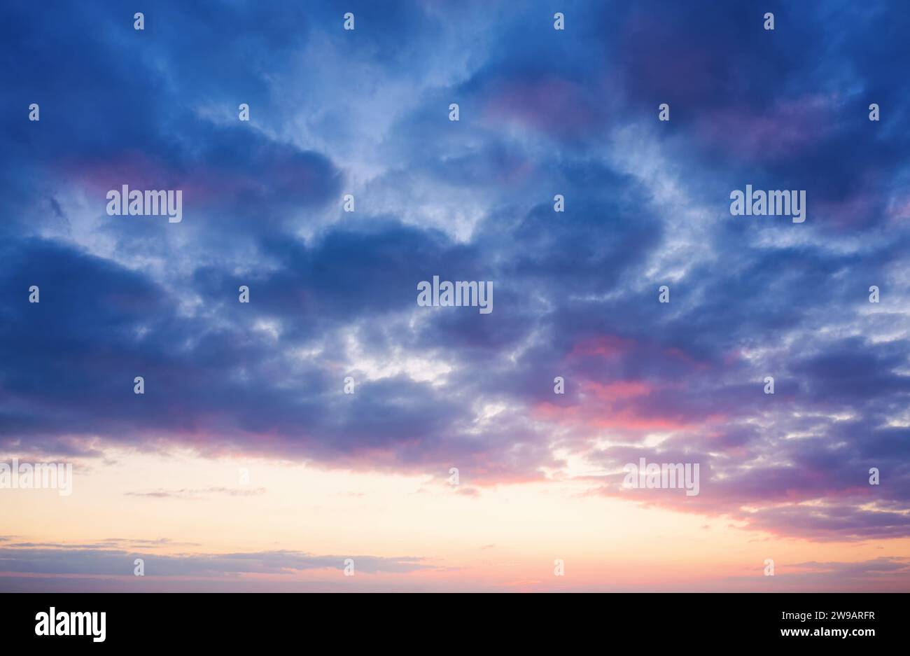 Beautiful evening sky with clouds at dusk . Sunset sky background Stock ...