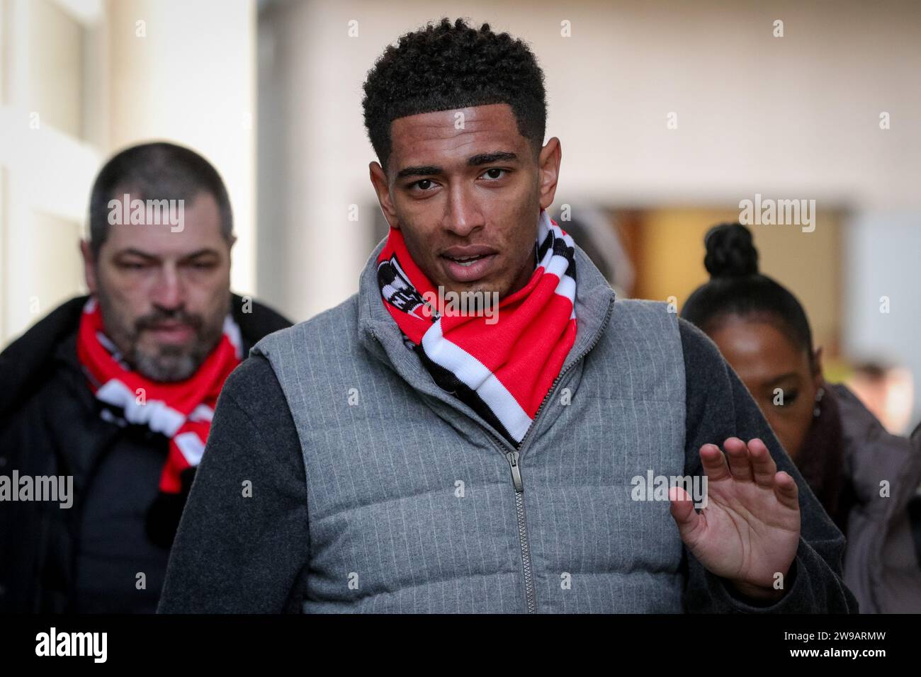 Real Madrid’s Jude Bellingham arrives at The MKM Stadium to watch his ...