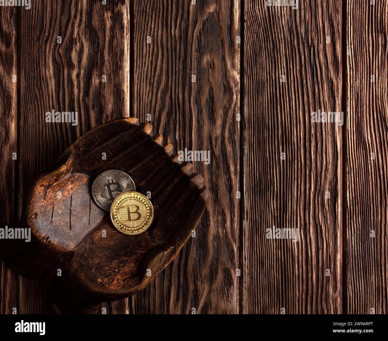 Bitcoins on texture background hi-res stock photography and images - Alamy