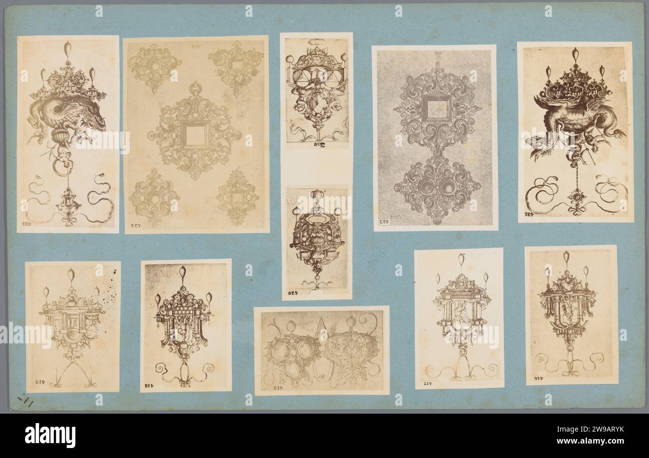 Ten photo productions of ornament prints, c. 1875 - c. 1900 photograph ...