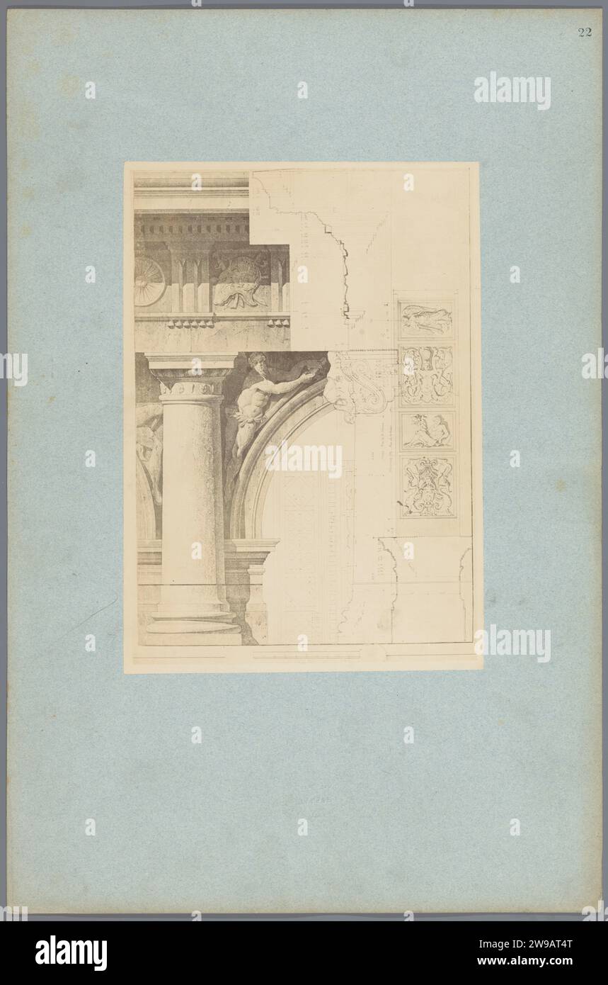 Photo production of an architectural drawing of a building stating the ...
