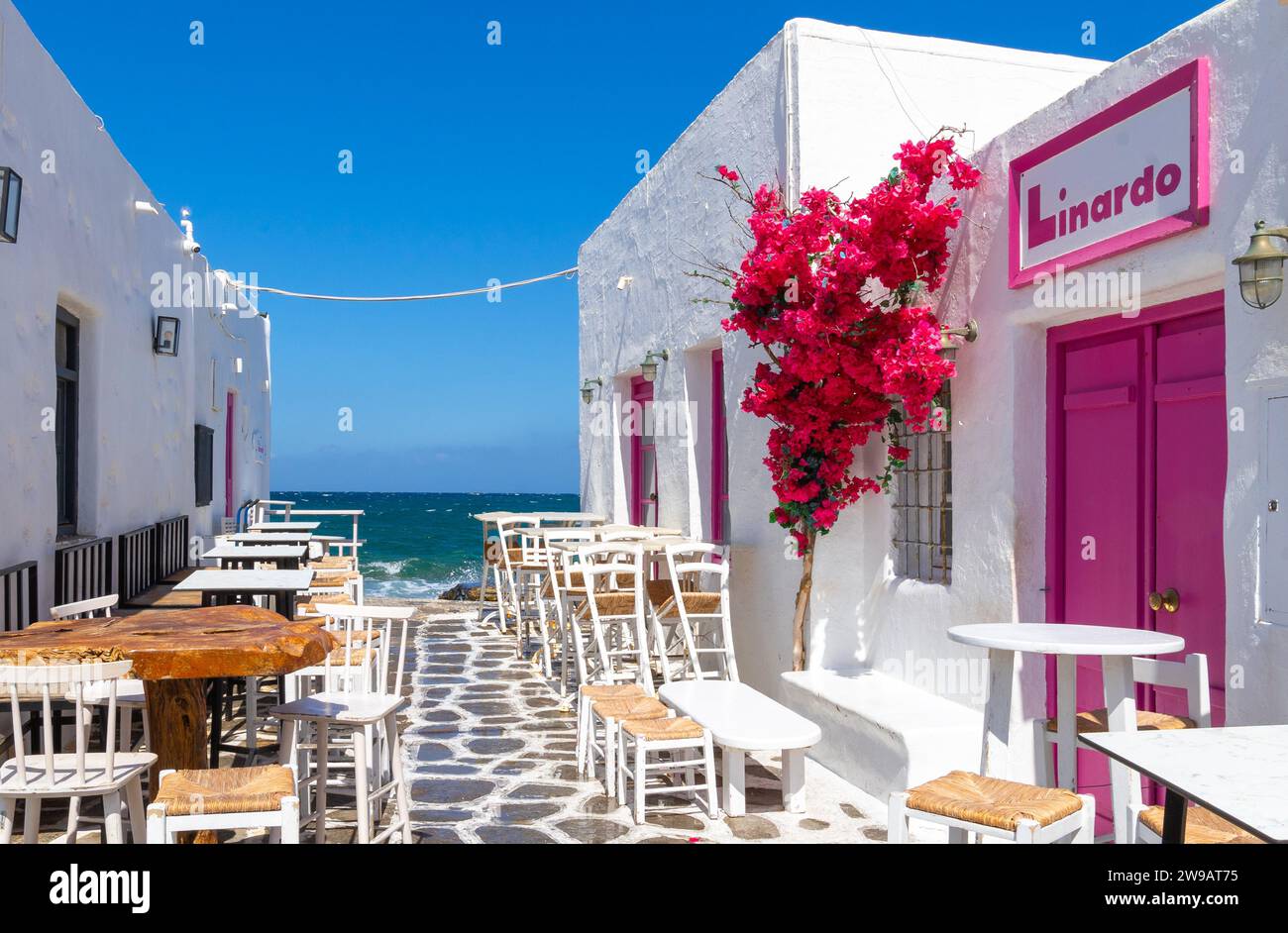 Naoussa, Paros, Greece - 18 September 2023: The most iconic place on ...