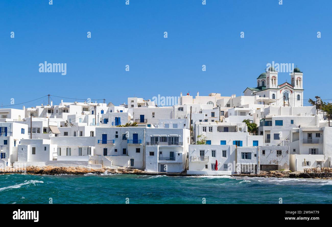 Naoussa town by the harbor, most beautiful Greek islands, Paros Greece ...