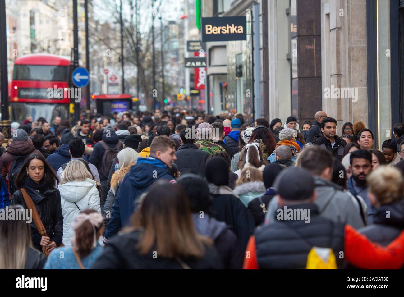 London, England, UK. 26th Dec, 2023. Shoppers are seen on Oxford Street ...