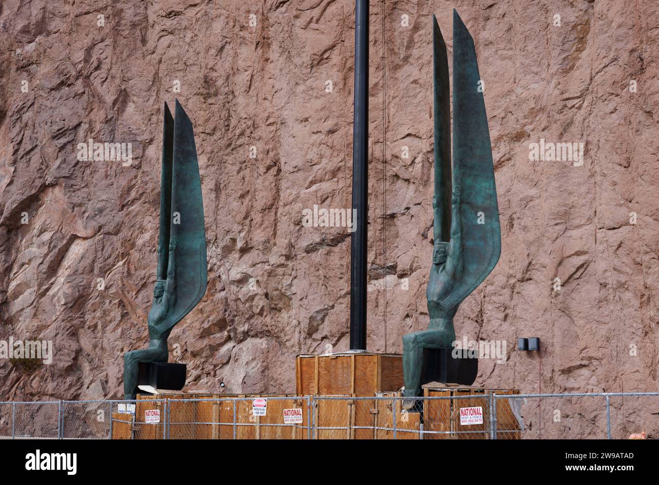 The Winged Figures of the Republic statutes on the Nevada side of by ...