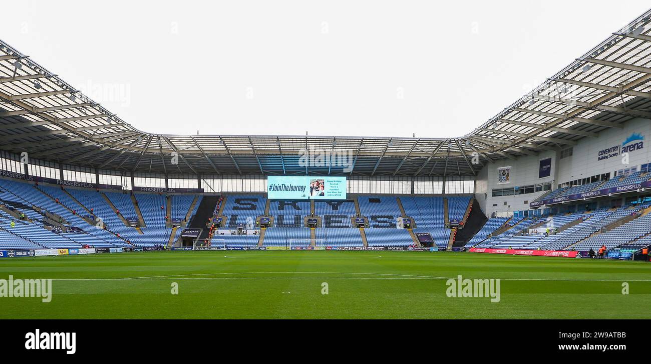 Coventry, UK. 26th Dec, 2023. Away section for Sheffield Wednesday fans ...