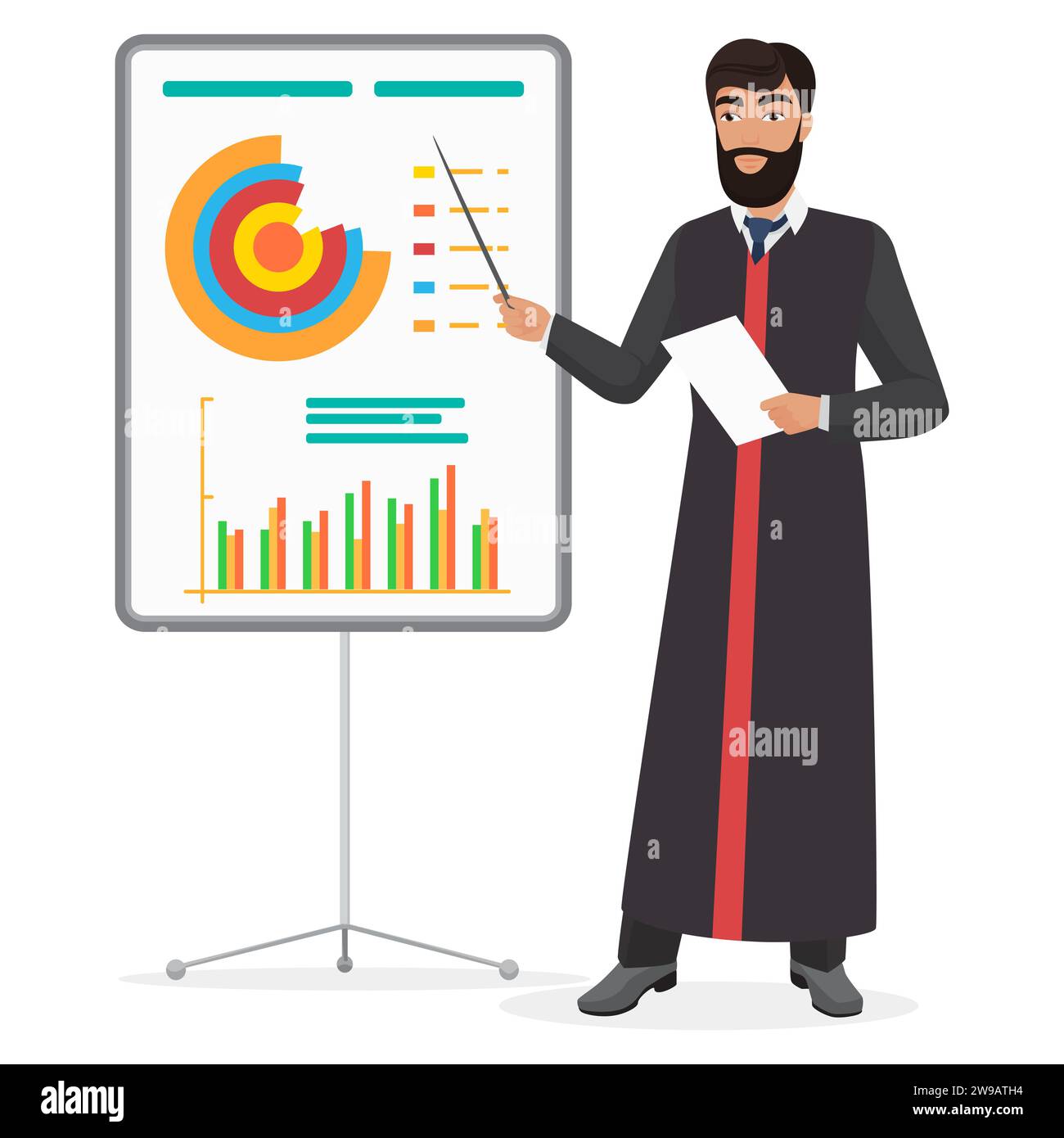 Arab businessman taking presentation. Muslim man reporting business ...