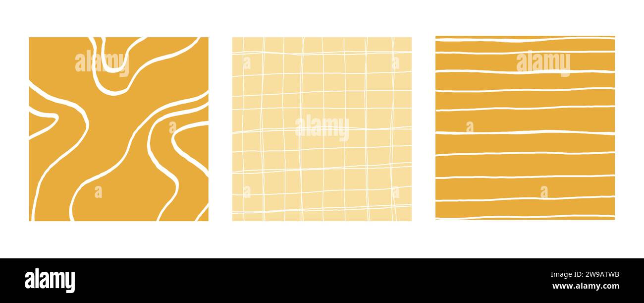 Simple Geometric Hand Drawn Irregular Patterns. Colored Doodle ...