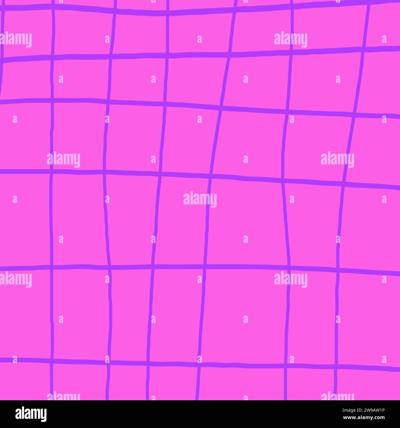 Cute checkered hand drawn pattern. Bright neon purple shades background ...