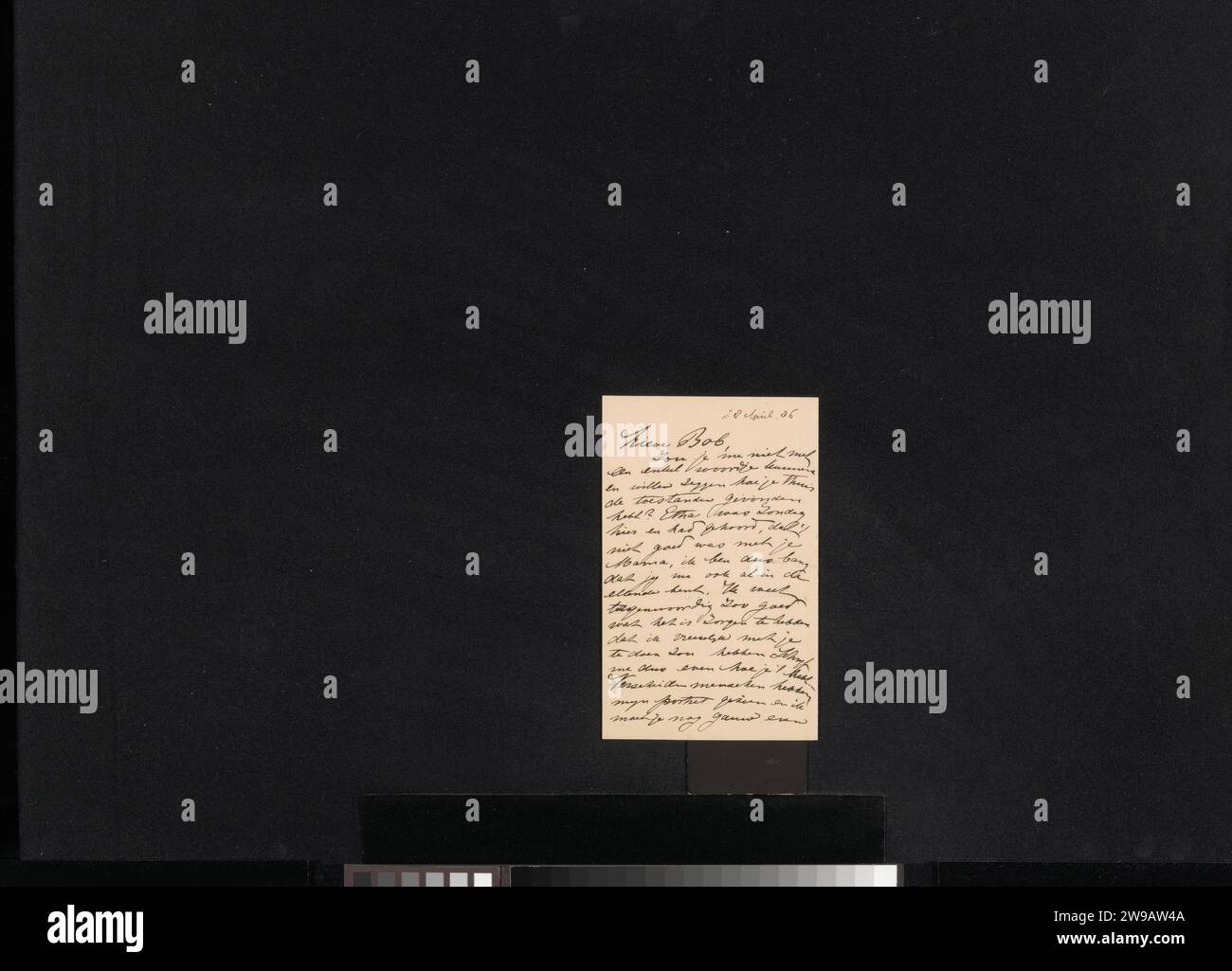 Letter to Jan Veth, Wally Moes, 1886 letter Letter contains carte-de ...