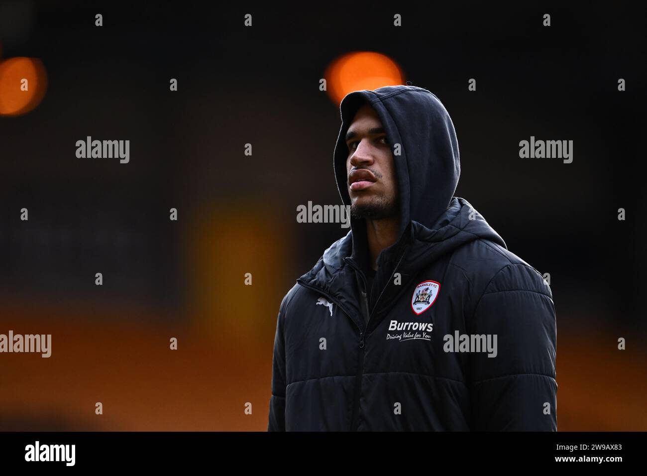 Jon Russell #3 of Barnsley arrives ahead of the Sky Bet League 1 match ...