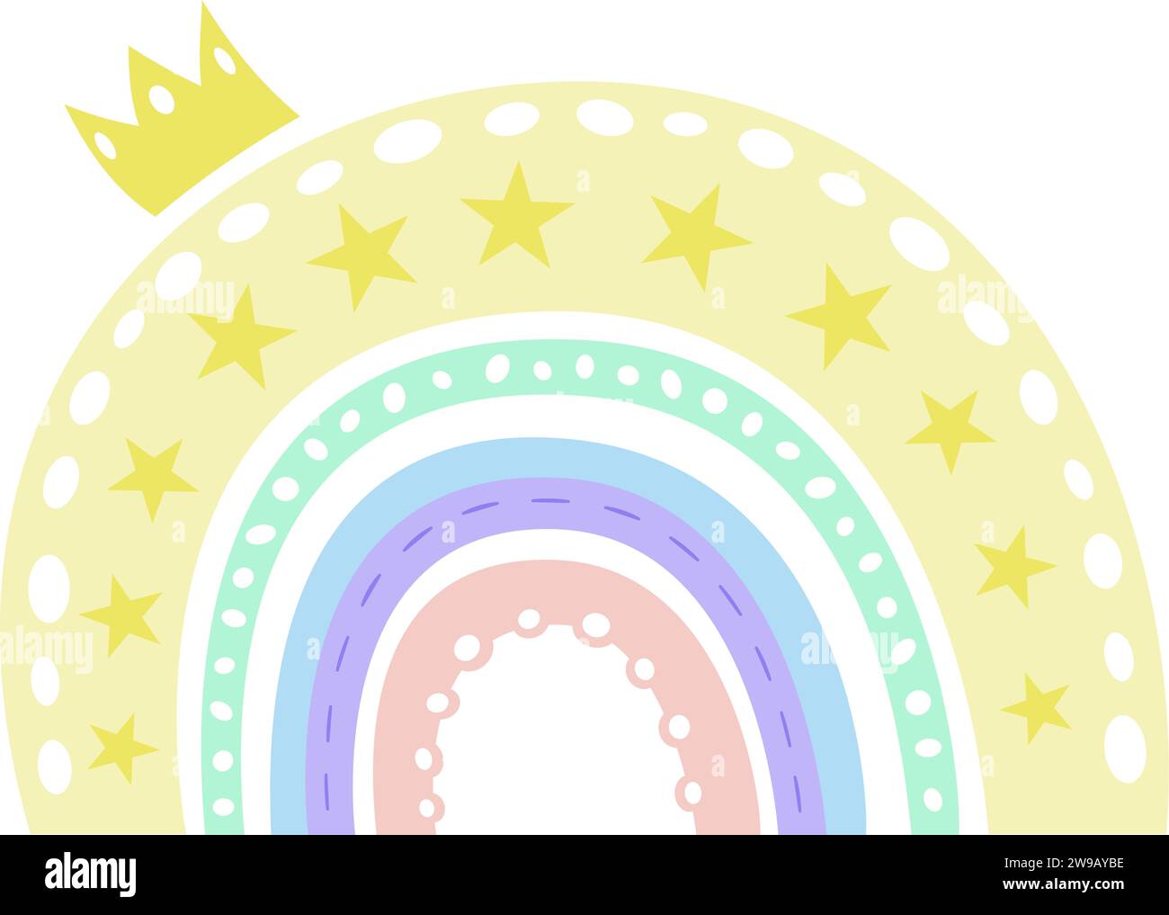 Boho rainbow in pastel with transparent background Stock Vector Image ...