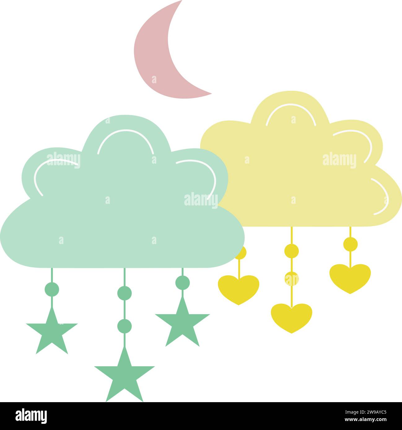 Pastel clouds stars moon hi-res stock photography and images - Alamy