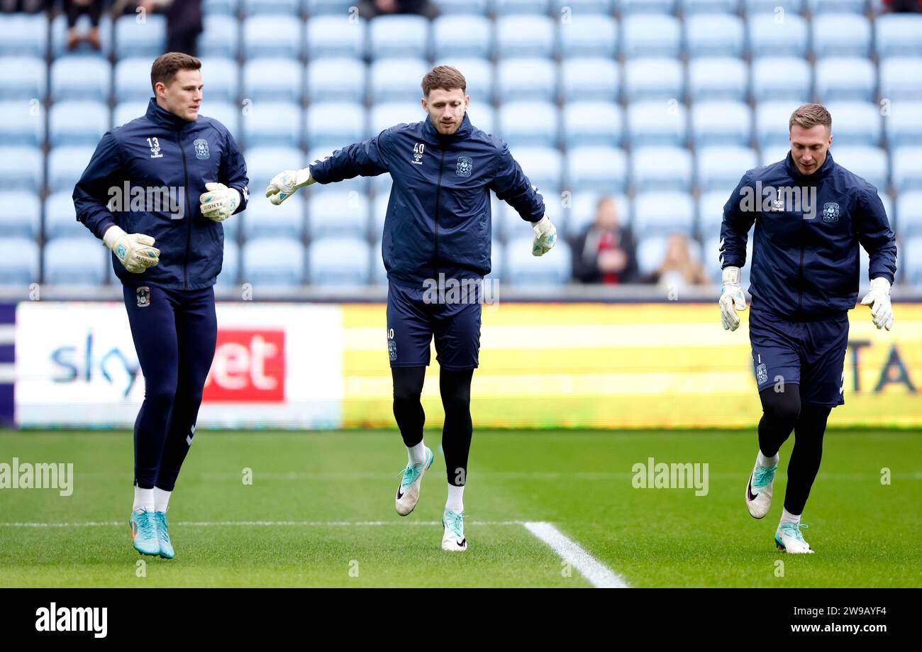 Coventry City goalkeepers Ben Wilson, Bradley Collins, and Simon Moore ...