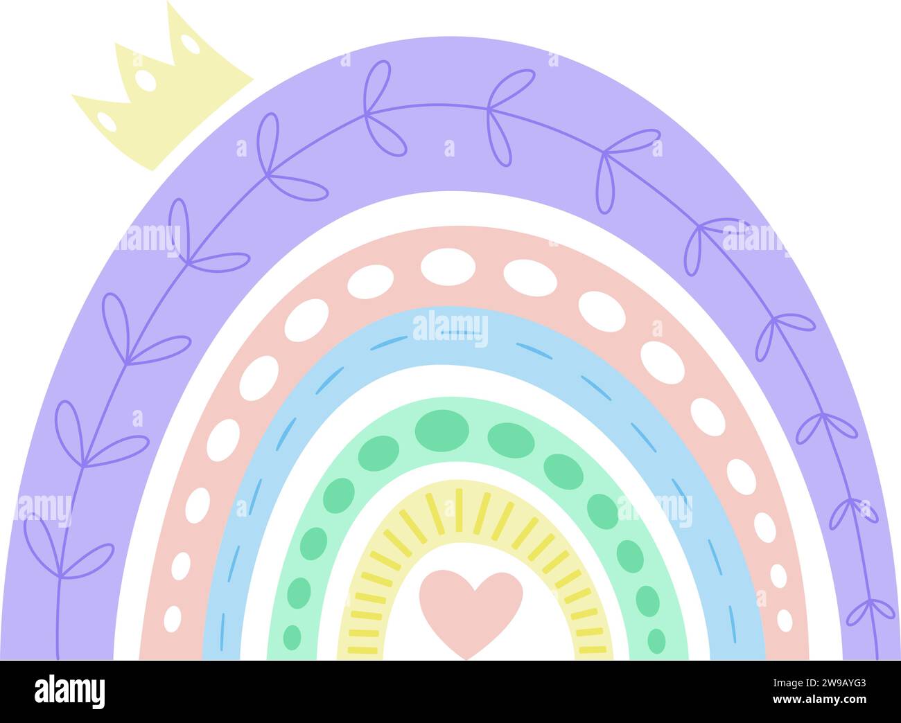 Boho rainbow in pastel with transparent background Stock Vector Image ...