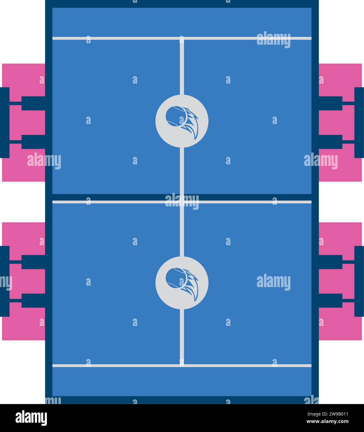 Tennis court top view design Cut Out Stock Images & Pictures - Alamy