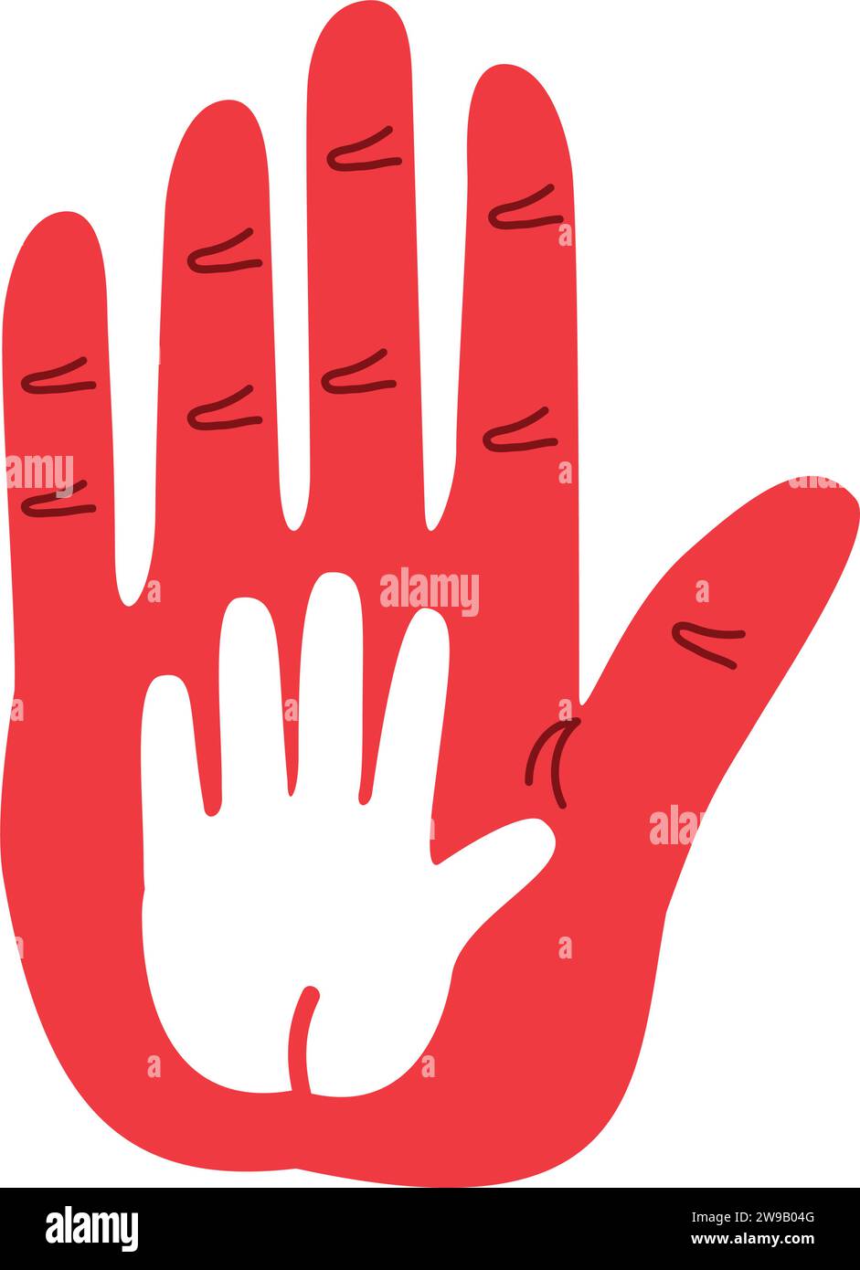 red hand day illustration Stock Vector Image & Art - Alamy