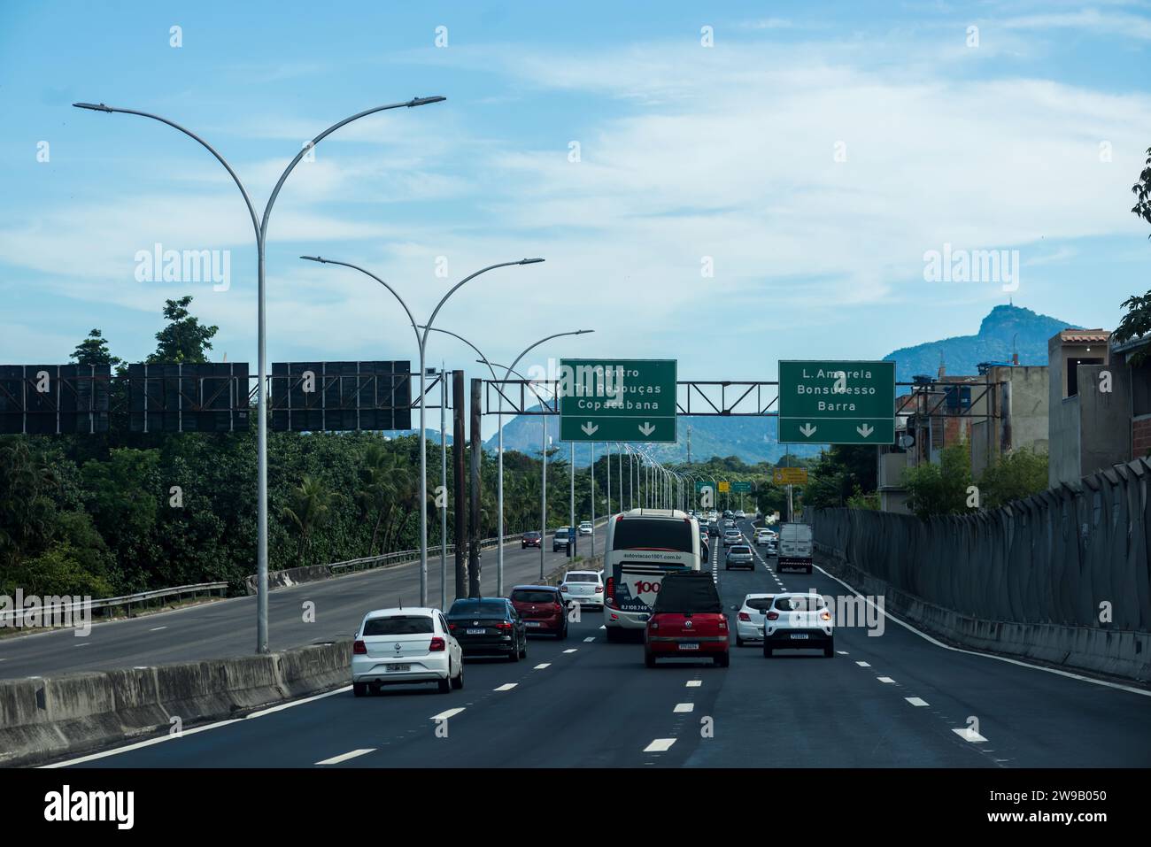 Rio de Janeiro, Brazil - December 24, 2023: POV traffic on the Linha ...