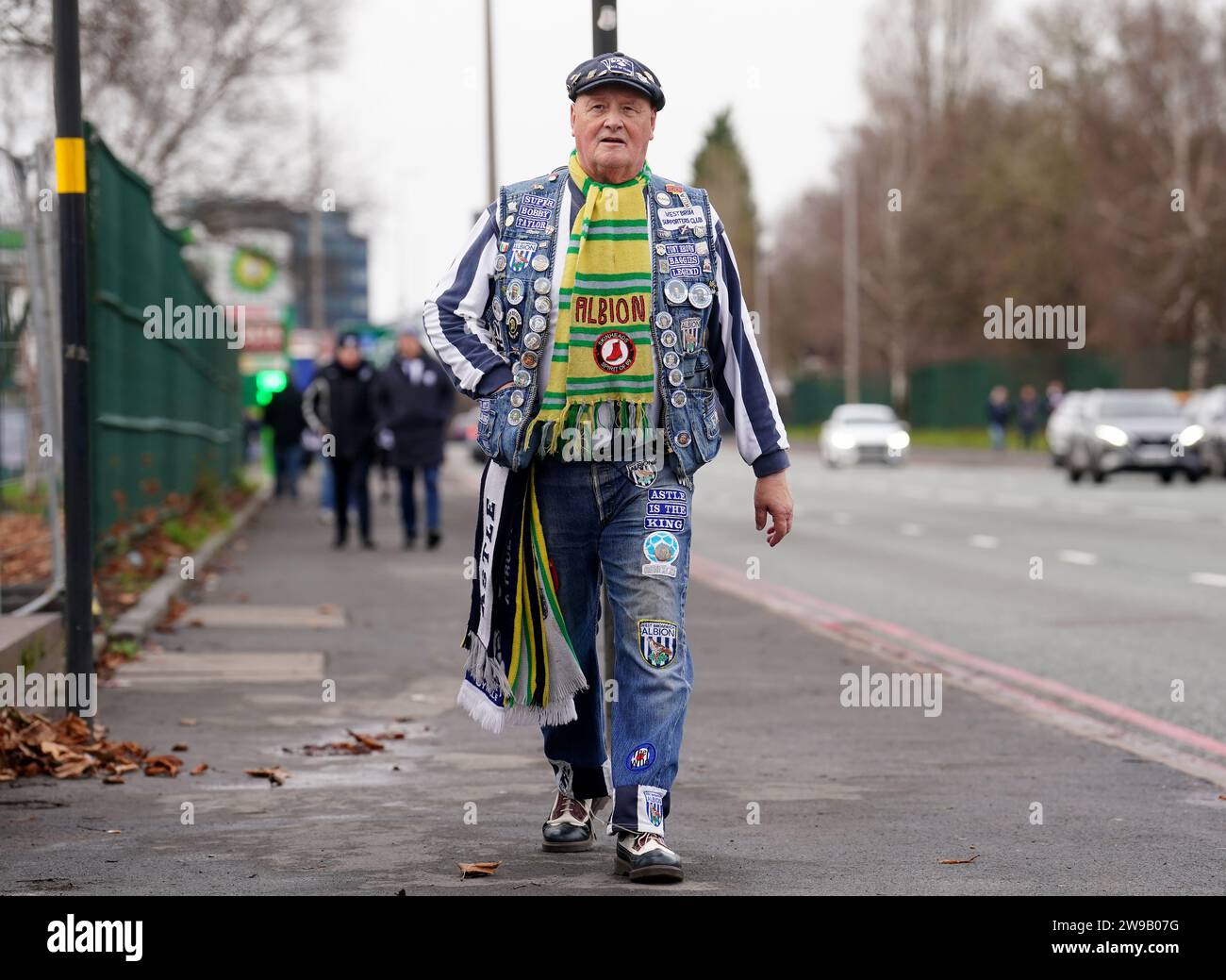 A West Bromwich Albion fan arrives ahead of the Sky Bet Championship ...