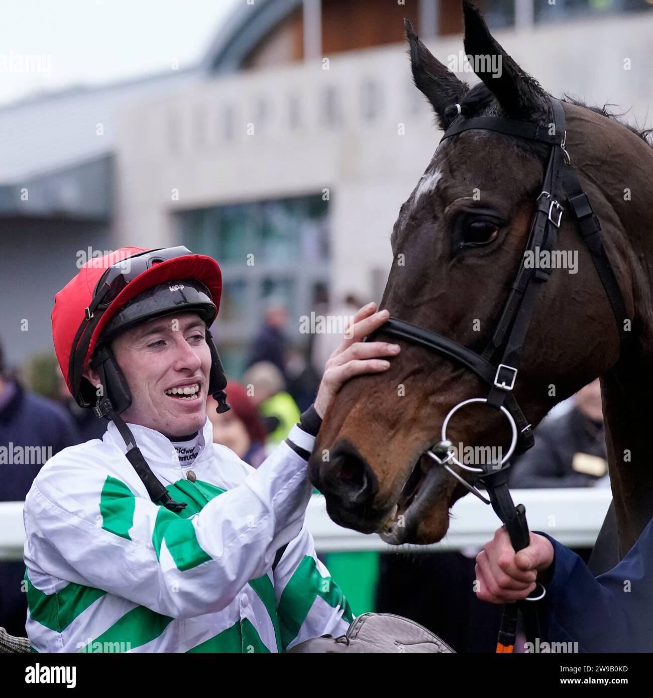 Jockey Jack Kennedy with Found A Fifty in the parade ring after winning ...