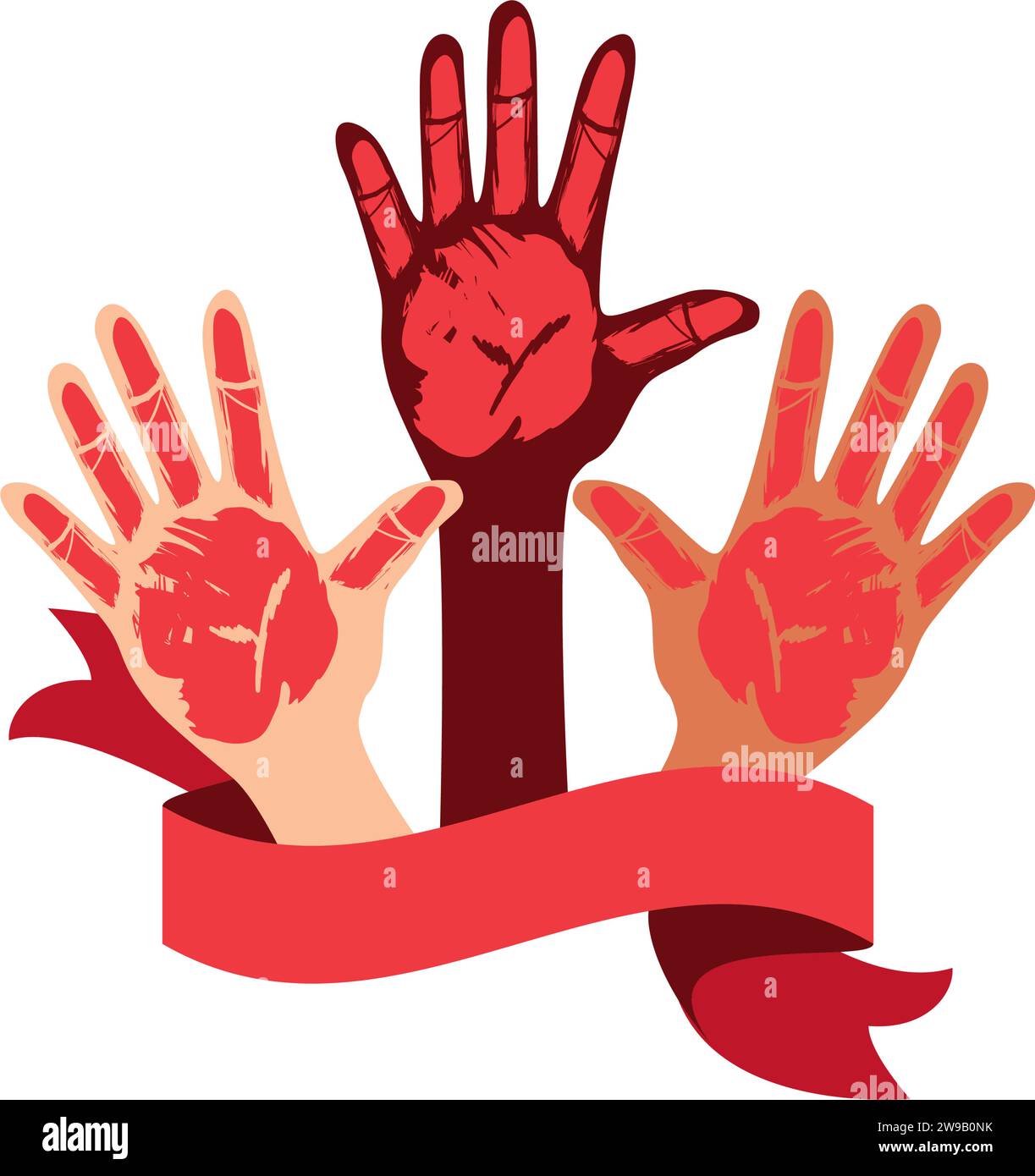 red hand day compassion Stock Vector Image & Art - Alamy