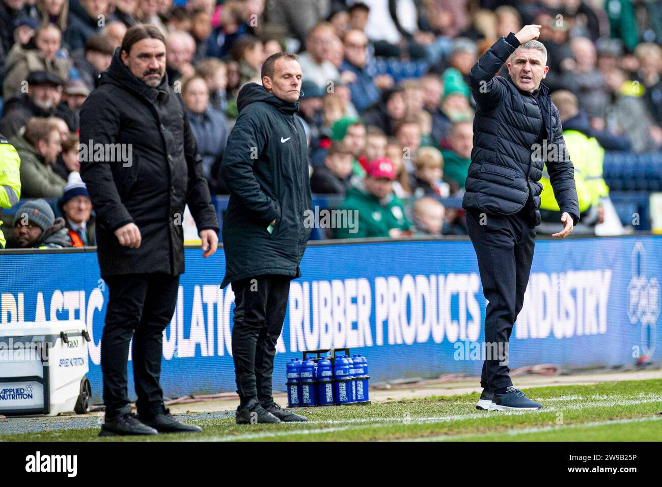 Preston manager Ryan Lowe gesticulates during the Sky Bet Championship ...