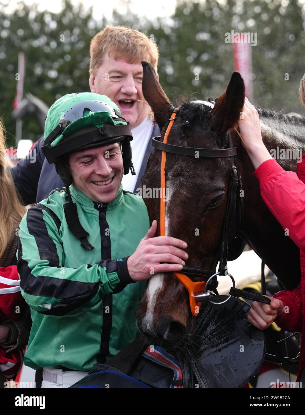Jockey Gavin Sheehan (left) and Trainer John "shark" Hanlon celebrate ...