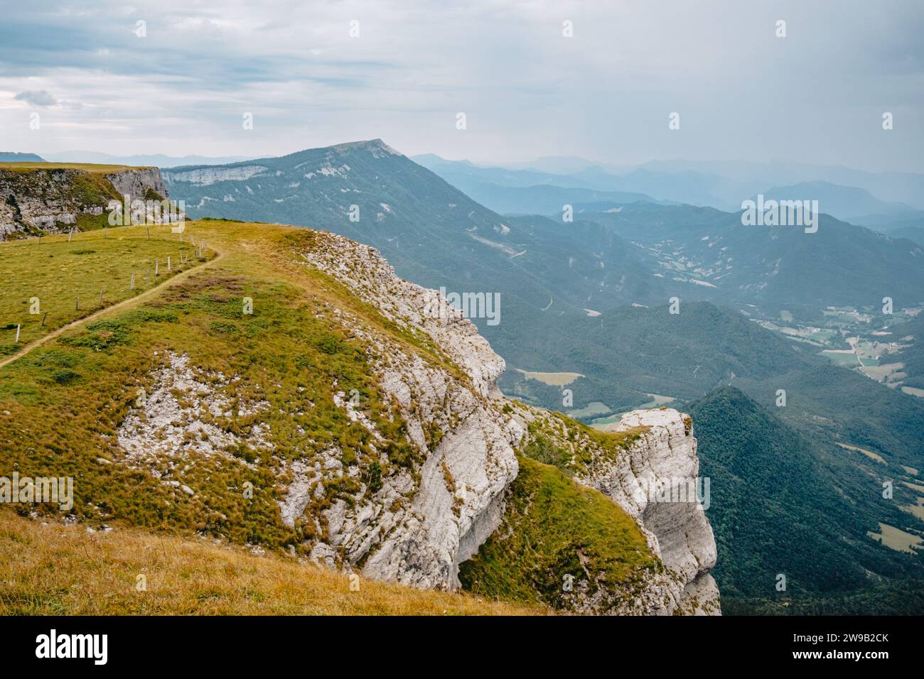 View of the alpine meadows of the Font d'Urle plateau in the Vercors ...