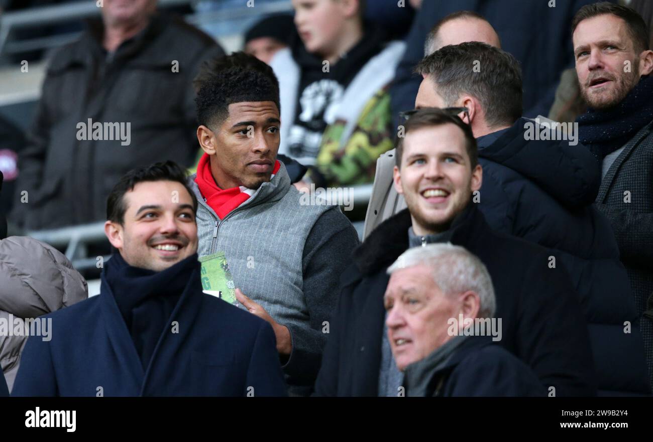 Real Madrid and England player Jude Bellingham in the stands to watch ...