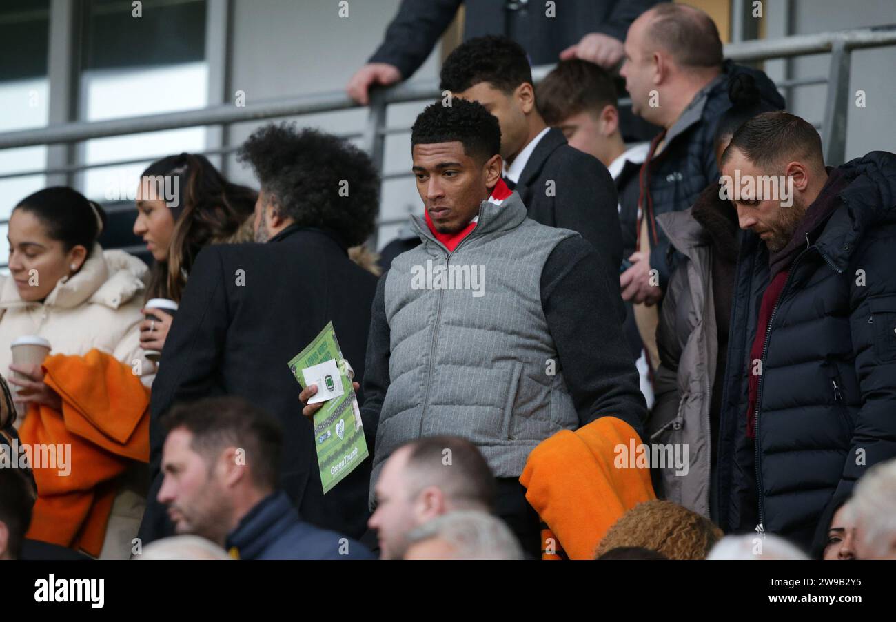 Real Madrid and England player Jude Bellingham in the stands to watch ...