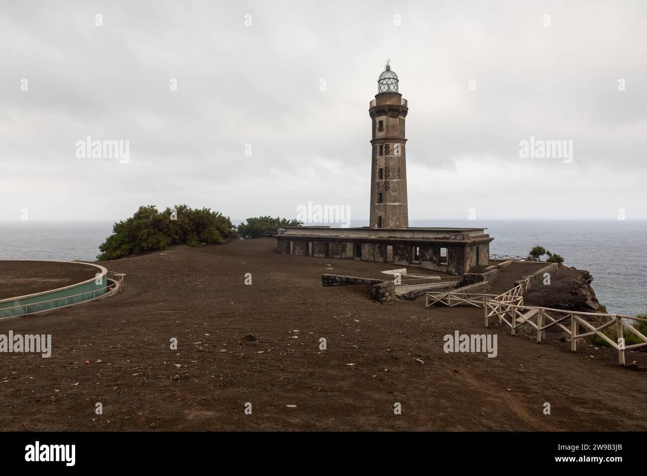 Old Lighthouse of Capelinhos on Faial Island, destroyed by volcanic ...