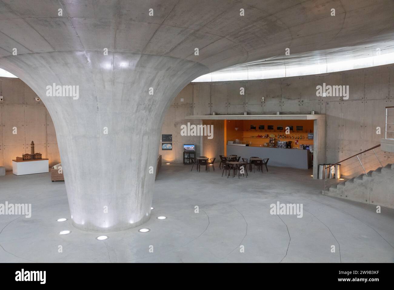 Modern architecture at the entrance of museum at Ponta dos Capelinhos ...