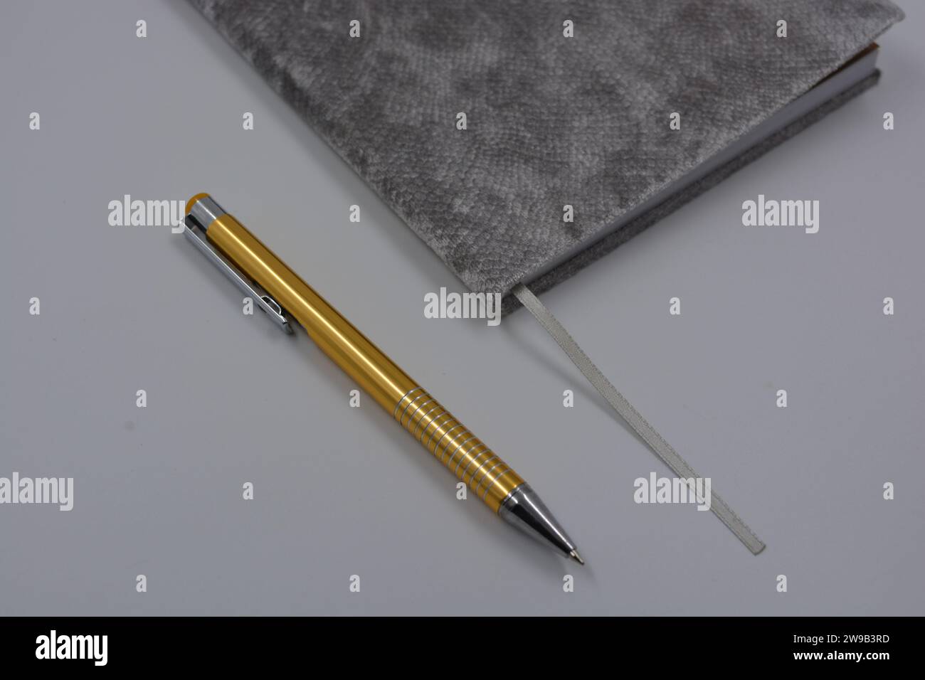 Very stylish, luxurious, velvet, grey notebook, business diary, book ...