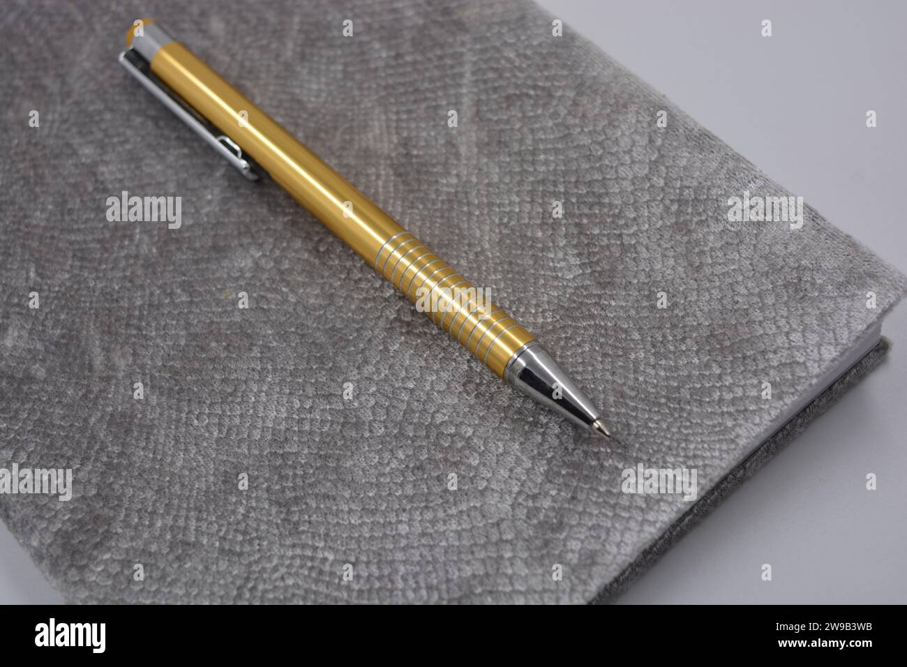 Very stylish, luxurious, velvet, grey notebook, business diary, book ...