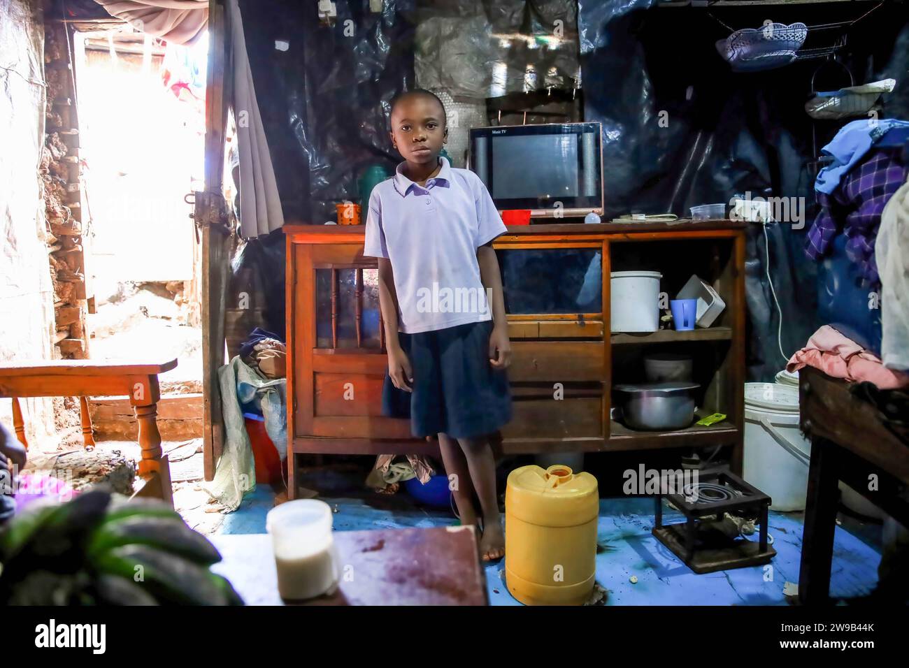 Whitney Lubanga poses for a photograph at her home in Kibera Slum ...