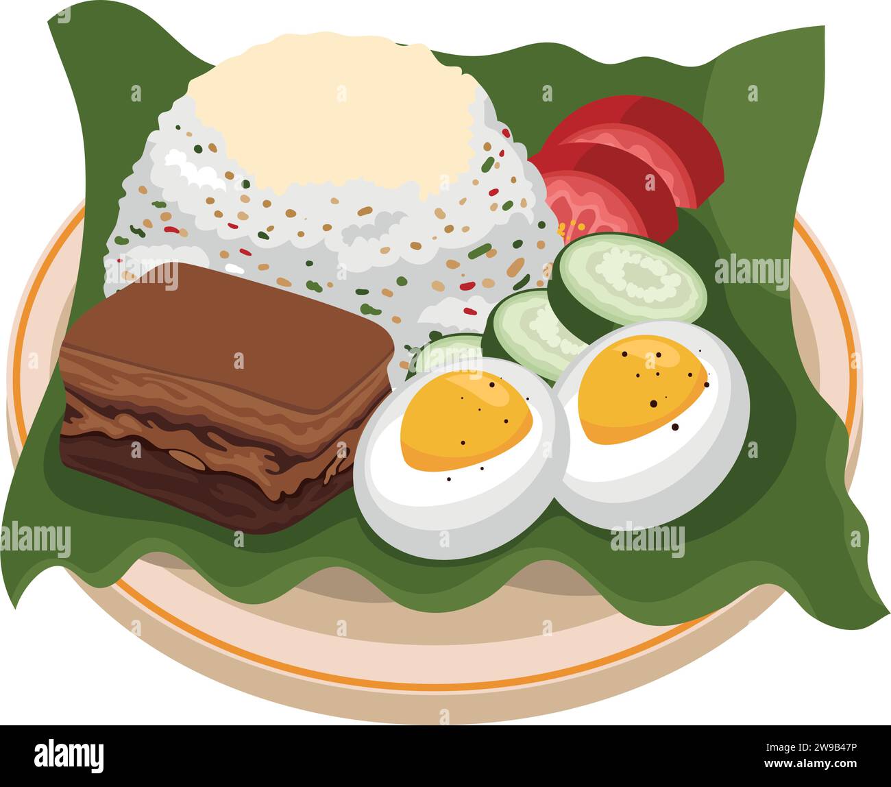 indonesia food nasi lemak Stock Vector Image & Art - Alamy