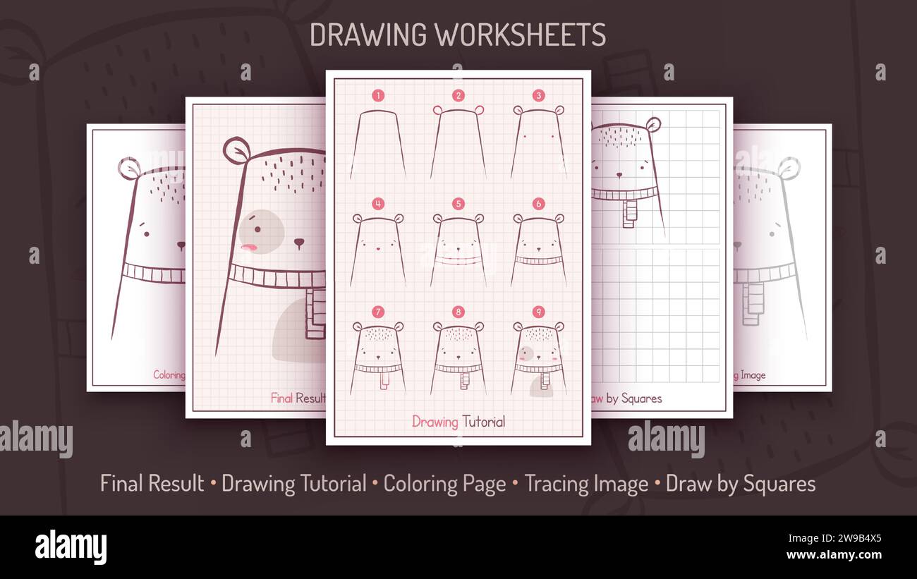 How to Draw a Polar Bear. Step by Step Drawing Tutorial. Draw Guide ...