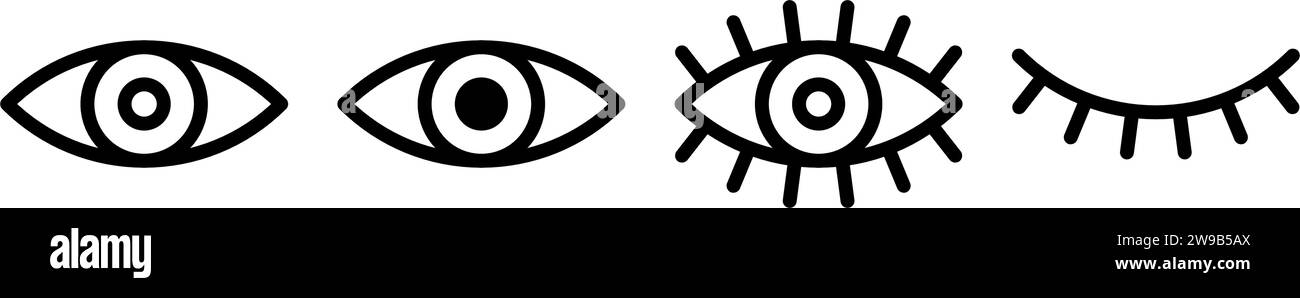 Eyes icon set symbol basic simple design Stock Vector Image & Art - Alamy