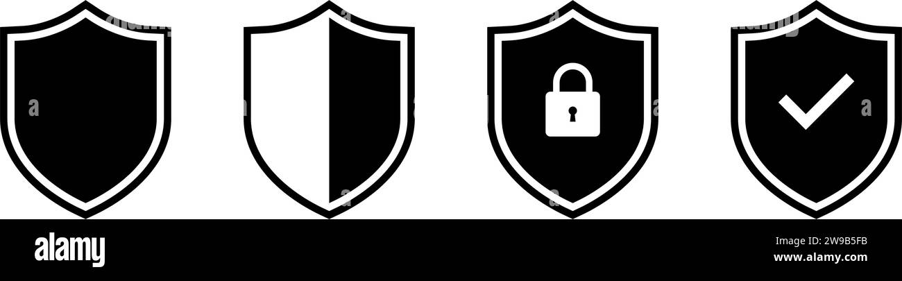 Shield icons set simple basic design Stock Vector Image & Art - Alamy
