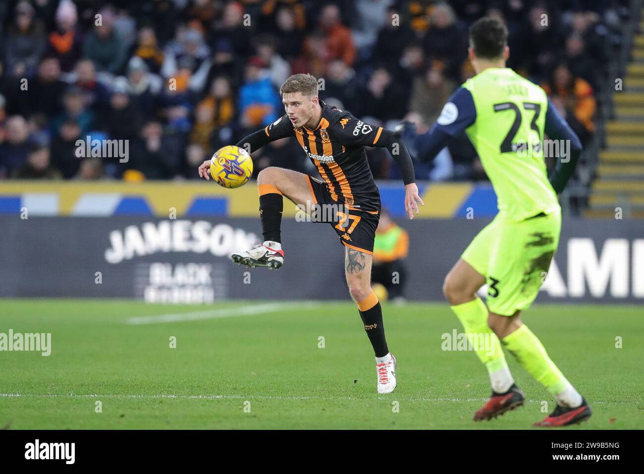 Regan Slater #27 of Hull City in action during the Sky Bet Championship ...