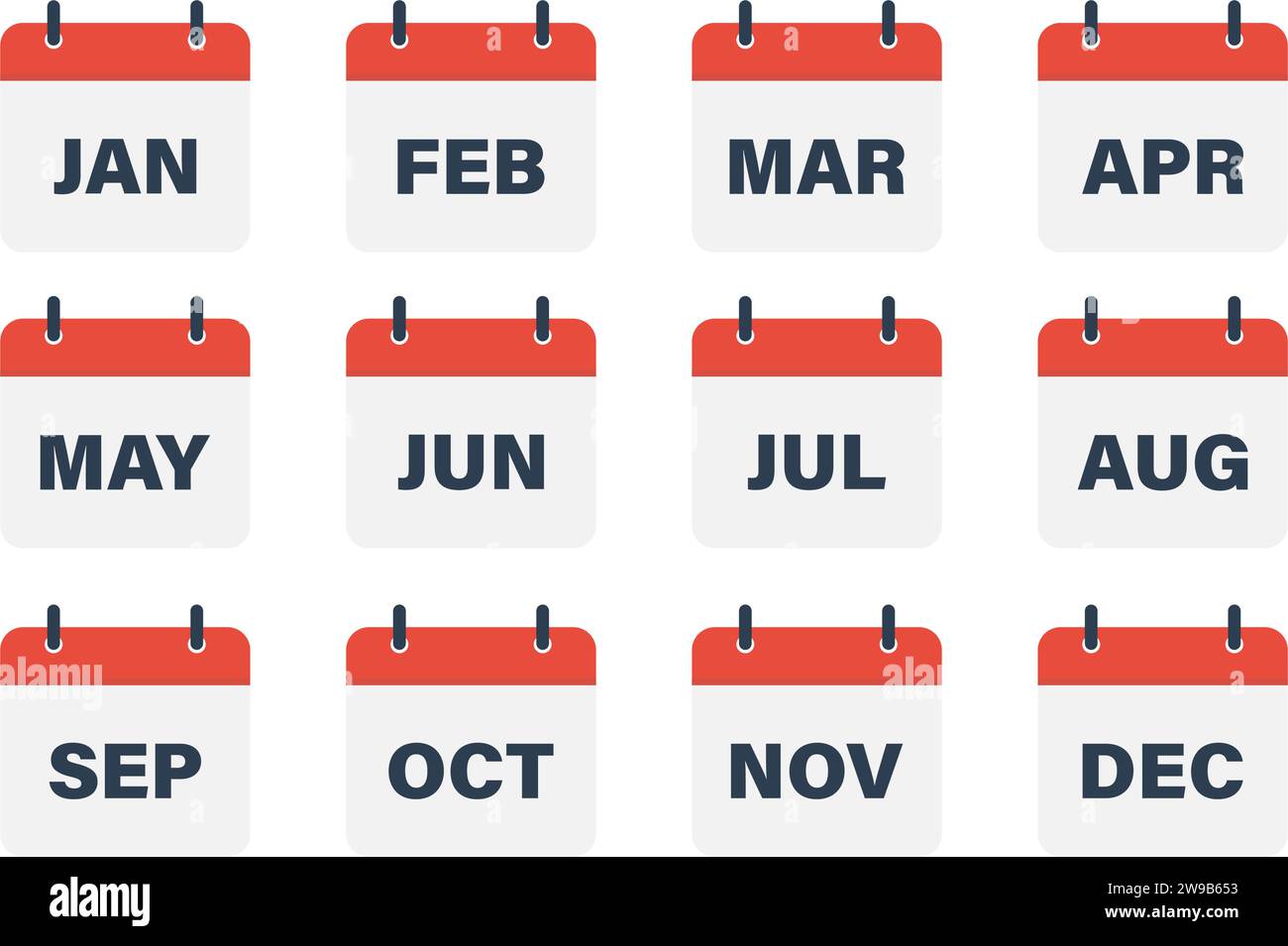 Calendar month icon set simple basic design Stock Vector Image & Art ...