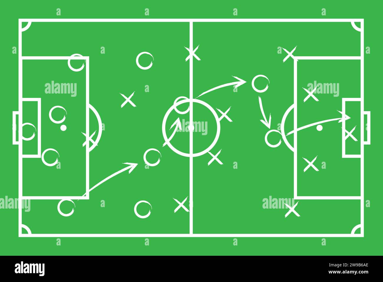 Strategy, tactic soccer football instruction background Stock Vector ...
