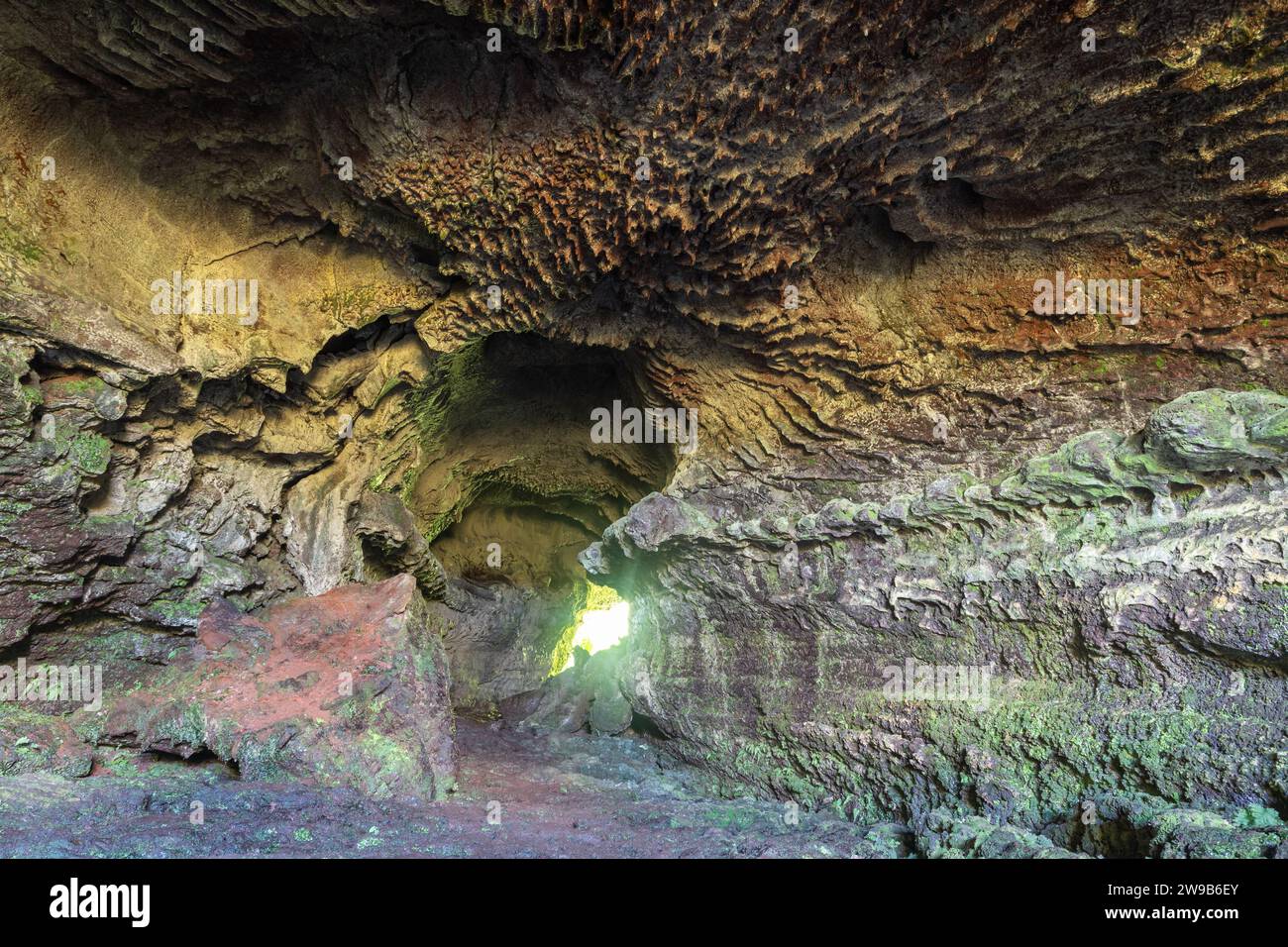 Lava tunnel of Furna de Frei Matias, Pico Island, Azores, Portugal ...