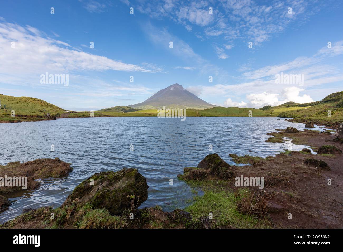 Lagoa do Capitao with clear view of Mount Pico on Pico Island, Azores ...