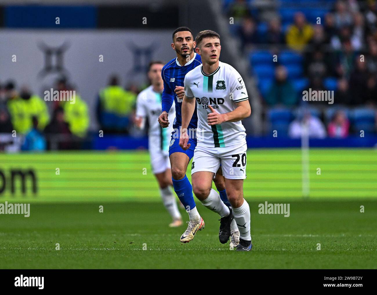 Adam Randell #20 of Plymouth Argyle in action during the Sky Bet ...