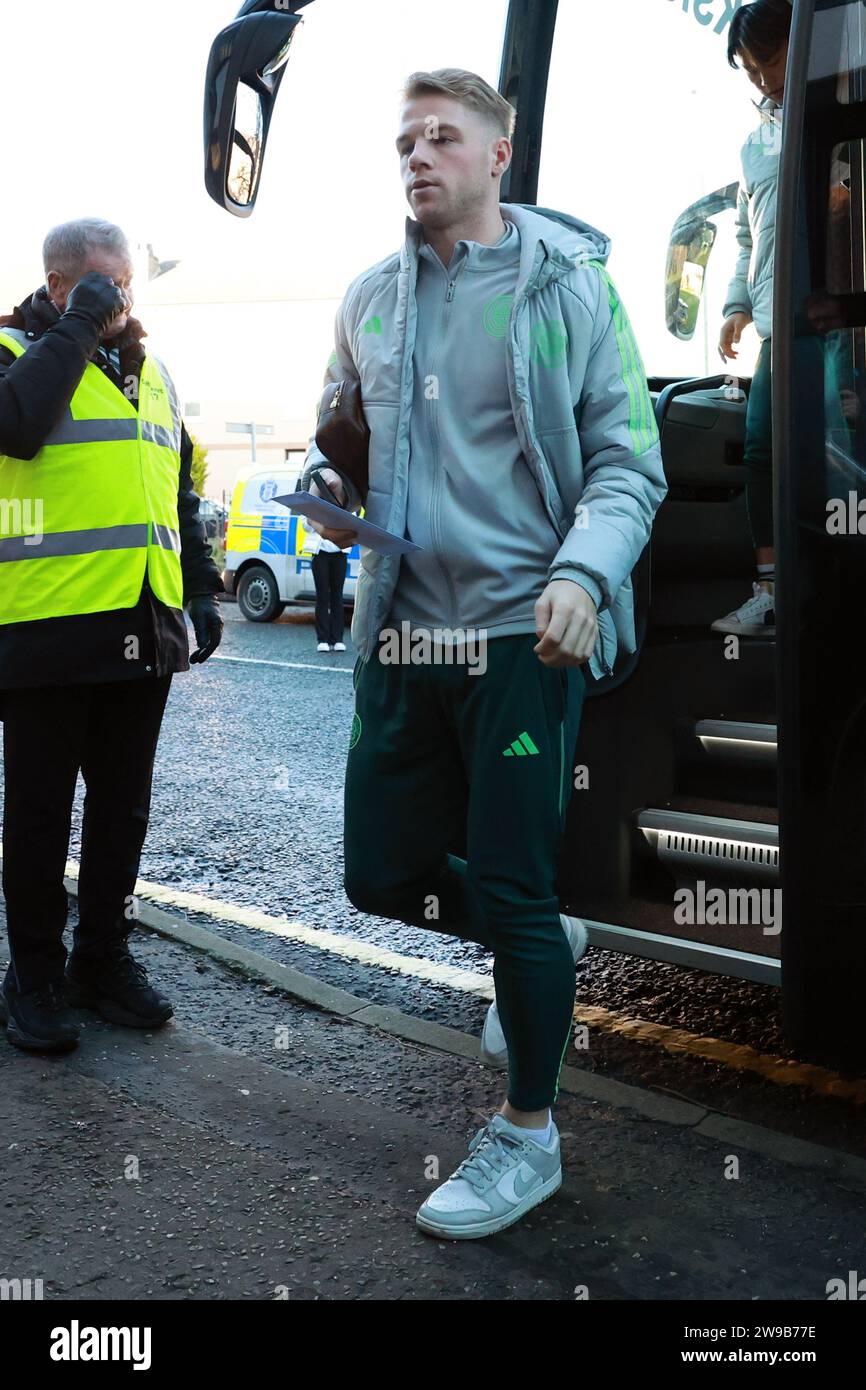 Celtic's Stephen Welsh arriving at the stadium before the cinch ...