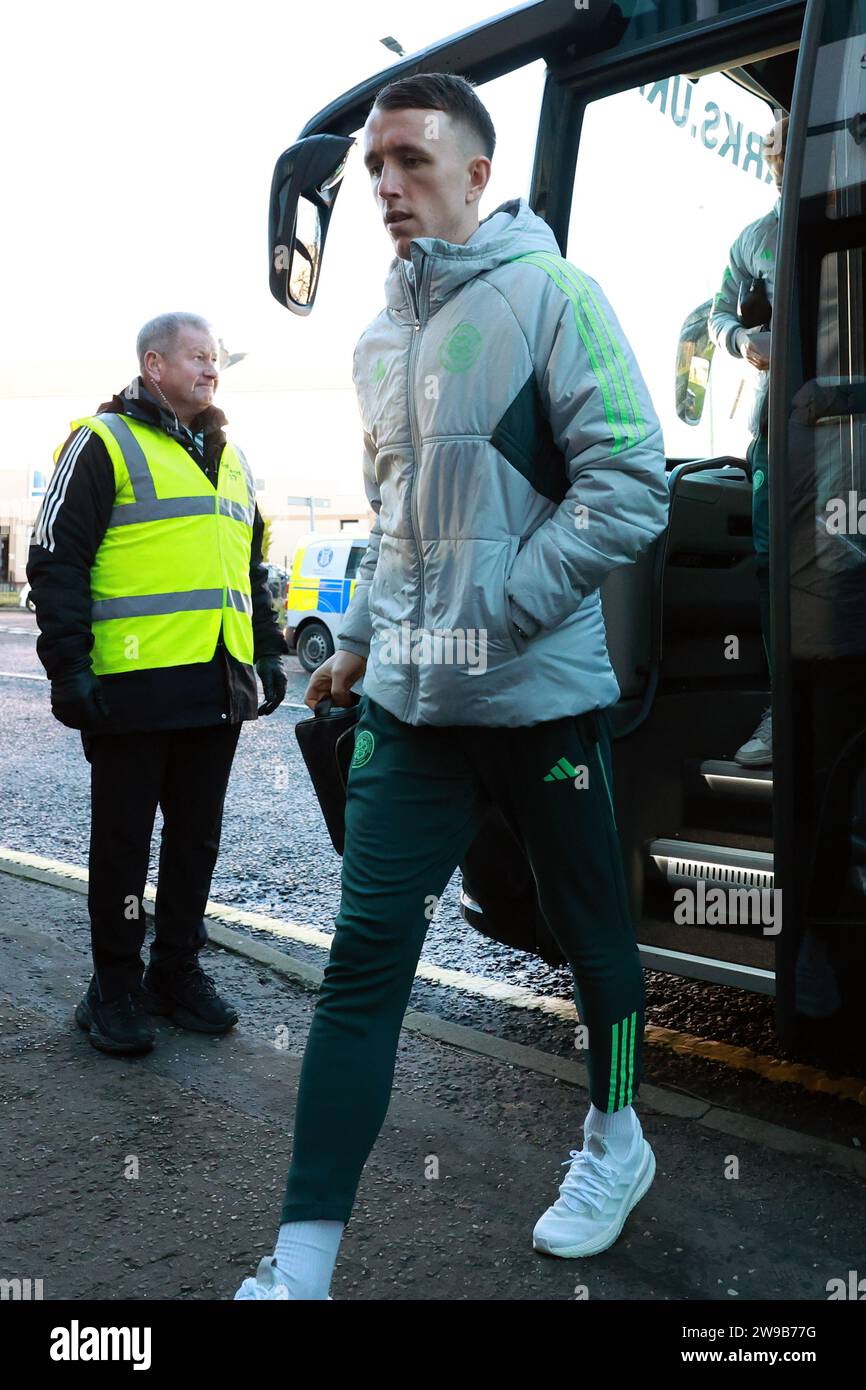 Celtic's David Turnbull arriving at the stadium before the cinch ...