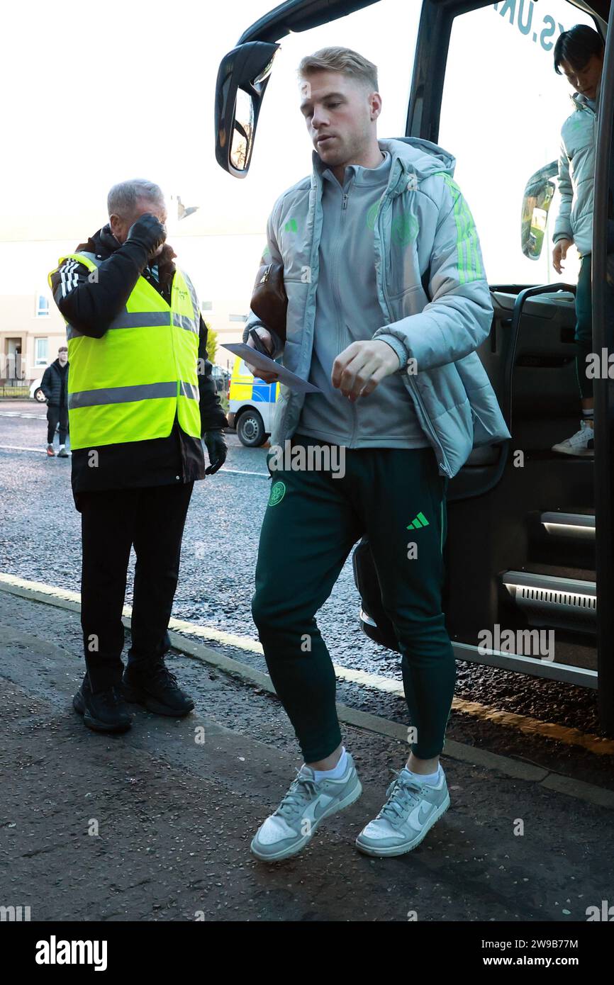 Celtic's Stephen Welsh arriving at the stadium before the cinch ...